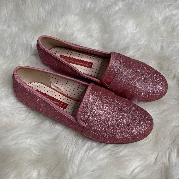 Shoes | Bait Pink Glitter Loafers Size 7 Wicked Glinda | Poshmark